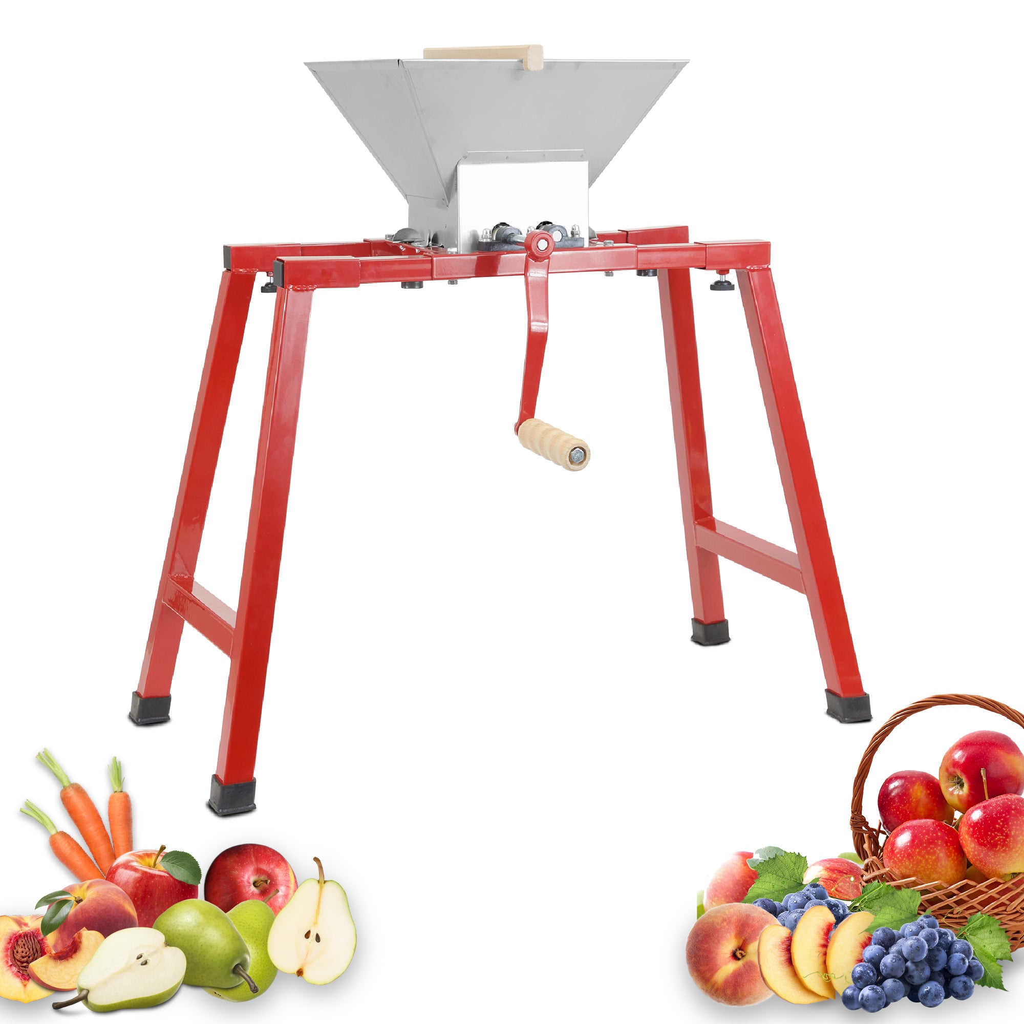 Biltek Manual 7L/1.8 Gal Fruit Crusher w/ Easy Use Food Mill Hand Crank ...
