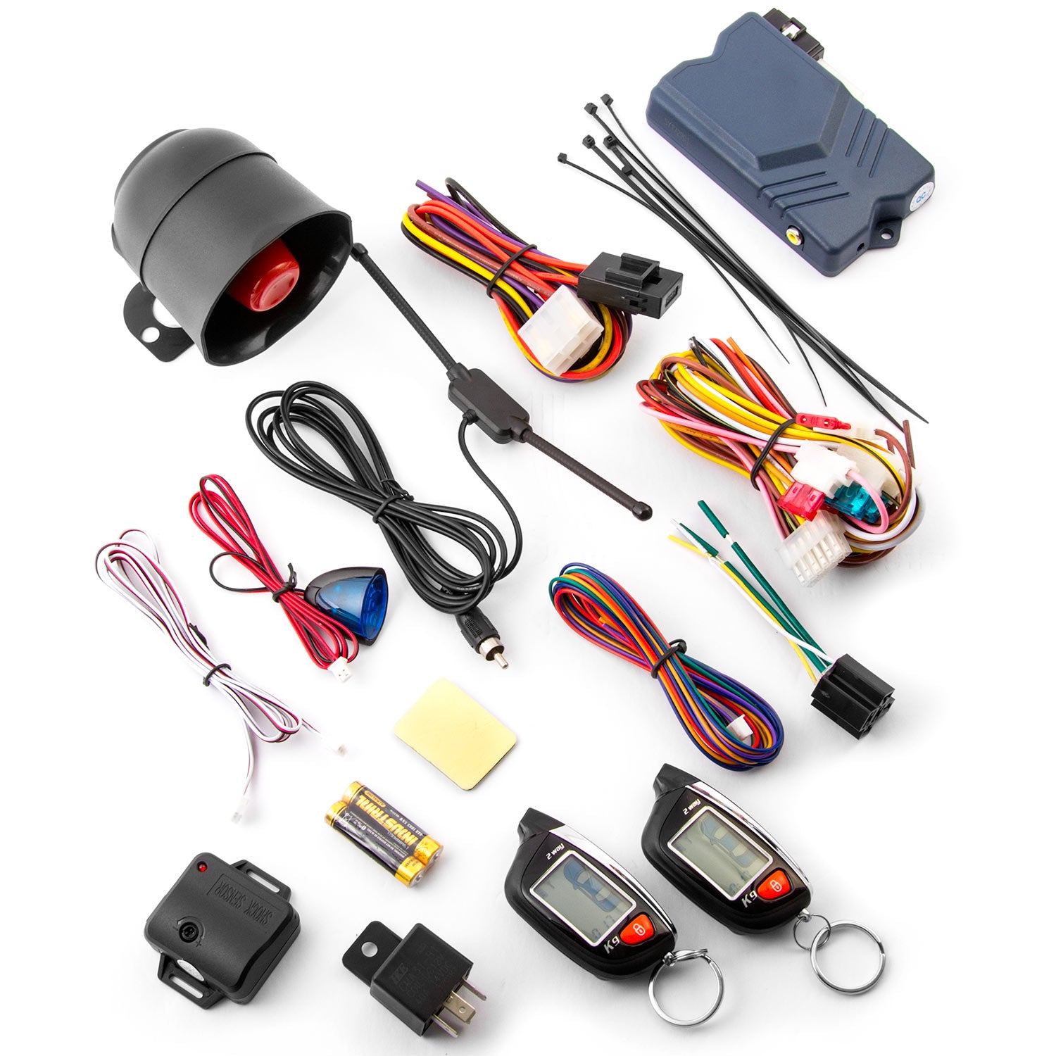 2-Way Car Alarm Security Alarm with LCD Status Display and Remote ...