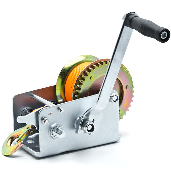 New Hand Crank Strap Winch 2000lb Jet Ski ATV Boat Trailer Tow Marine ...