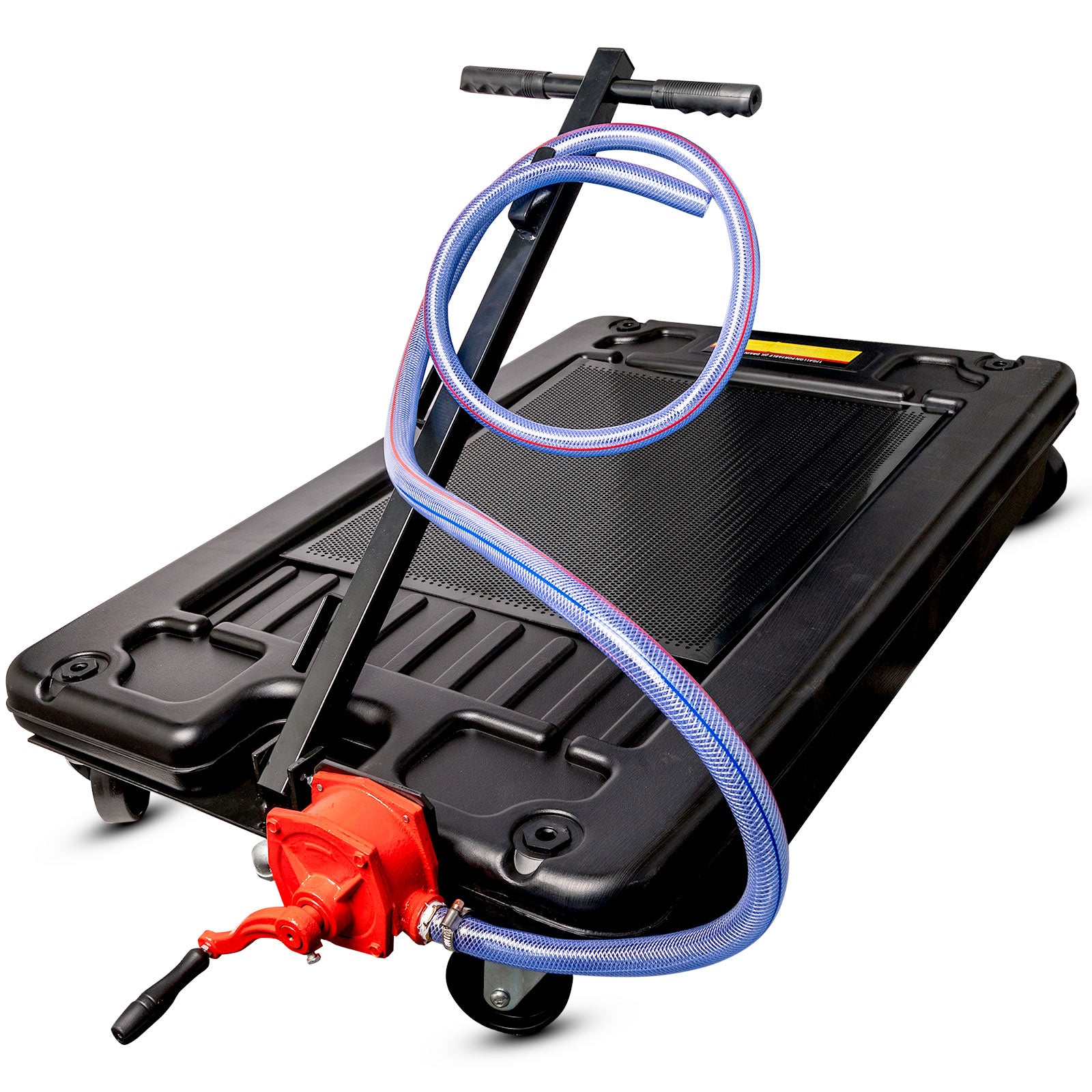 Portable Oil Drain Pan with Crank Pump - 17 Gallon Low Profile Oil ...